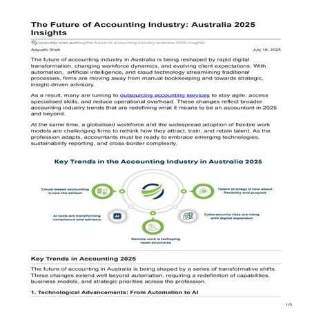Future of Accounting: Australia 2025 Outlook | PDF