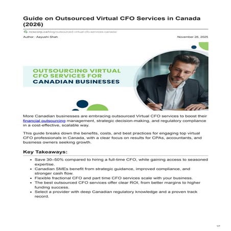 Why Canadian Firms Are Choosing Virtual CFO Services | PDF