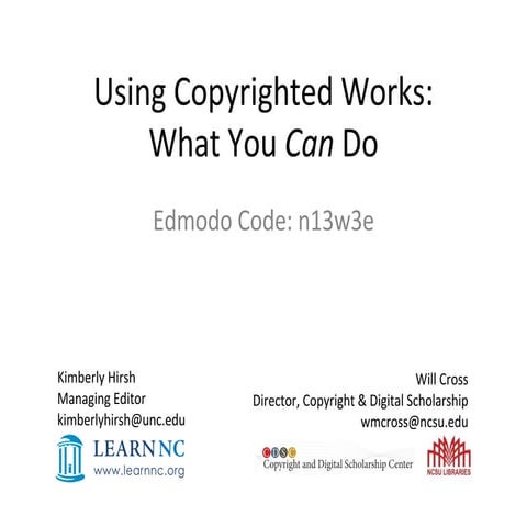 Using copyrighted works: What you can do | PPT