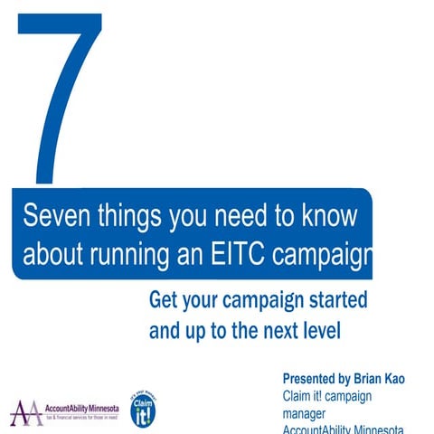 7 things to know about running an Earned Income Tax Credit (EITC ...