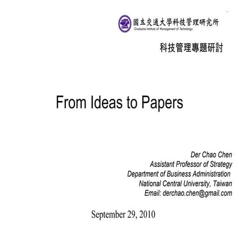 From Ideas to Papers | PPT