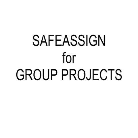 The use of safe assign for marking students' projects | PPT