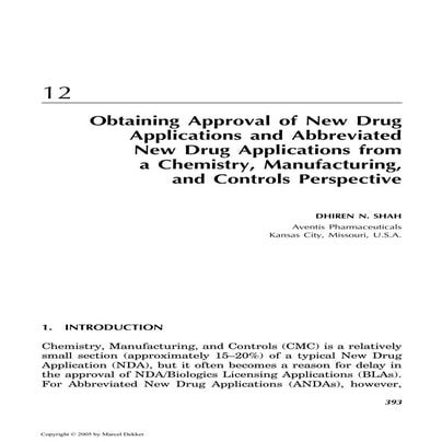 cmc [ chemistry manufacturing control ] | PPTX