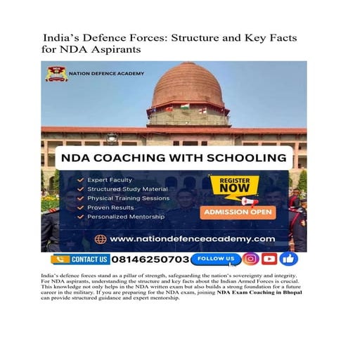India’s Defence Forces: Structure and Key Facts for NDA Aspirants | PDF