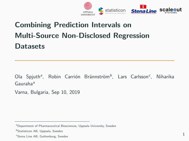 Combining Prediction Intervals On Multi Source Non Disclosed Regression Datasets Ppt