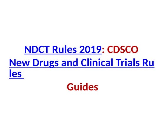 Ndct rule 2019 (manisha) | PPTX | Pharmaceutical Industry | Industries