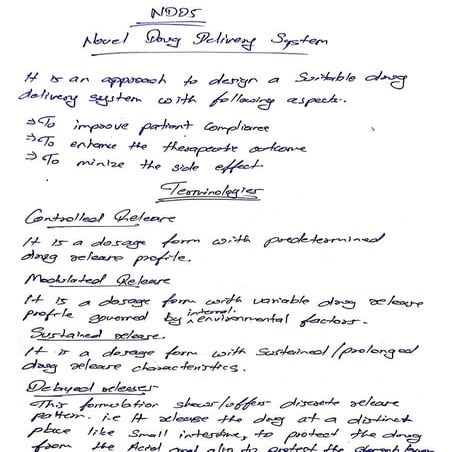 Novel drug delivery system NDDS | PDF