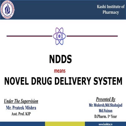 Novel Drug Delivery System (NDDS) | PPTX