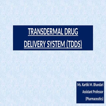 Controlled Drug Delivery System, Unit-I, BP704T: NDDS, Sem-VII, Final ...
