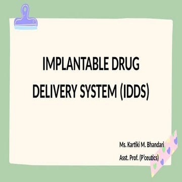 Controlled Drug Delivery System-NDDS UNIT-1 B.Pharm 7th sem | PDF