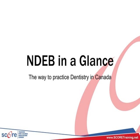 National Dental Examining Board of Canada - NDEB in a Glance | PPTX