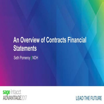 Sage Intacct Presentation - Contract Financial Statements | PPTX