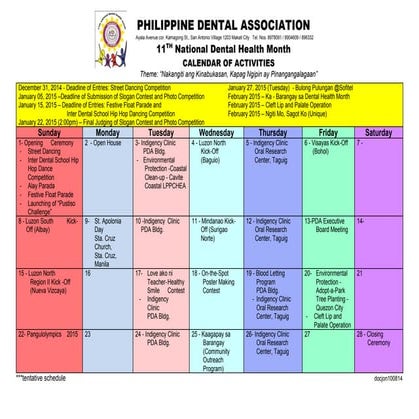 National Dental Health Month Calendar | PDF