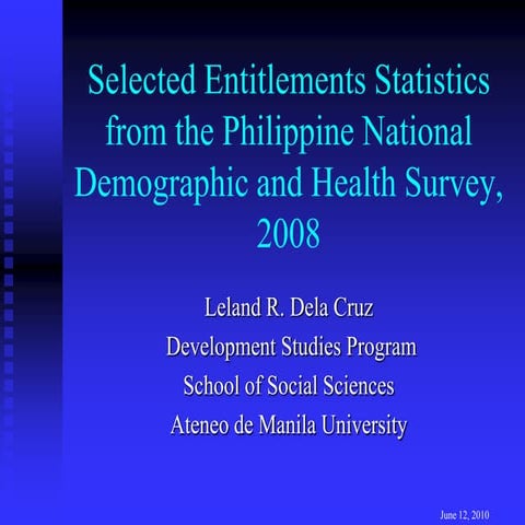 Ndhs 2008 Selected Entitlements Stats Pptx