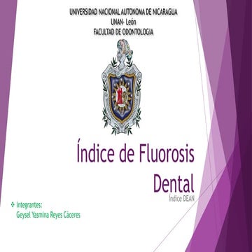 Indice de Dean. Fluorosis dental | PPTX