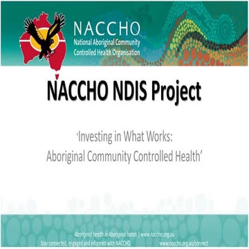 NACCHO 2018 National Conference – NDIS Affiliate Working Group Update | PPT