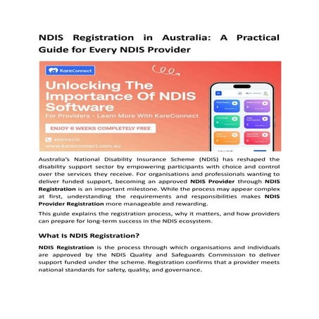 NDIS Registration in Australia: Provider Guide | PDF