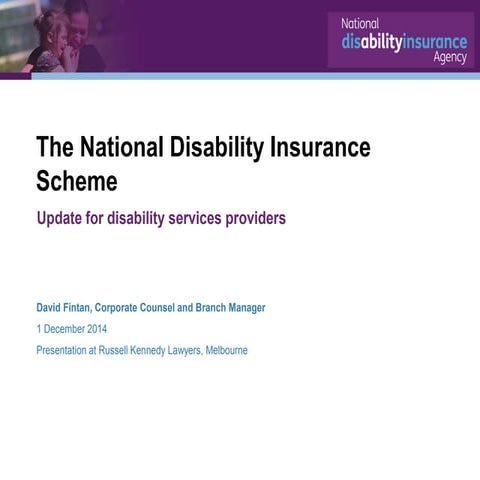 The National Disability Insurance Scheme - Update | PDF
