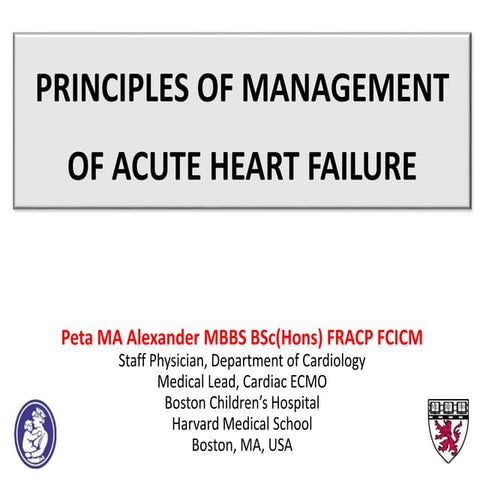 Principles of management of acute heart failure | PPTX