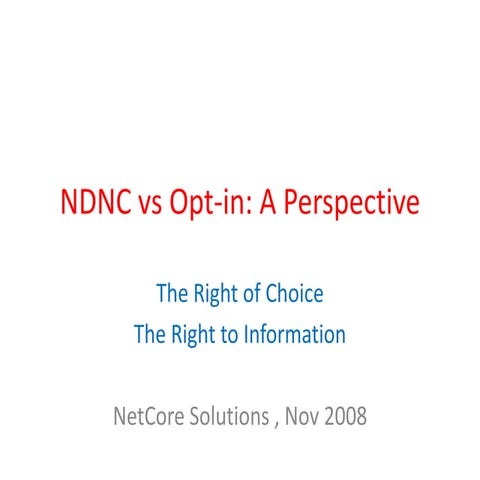 NDNC vs Opt-in: A Perspective | PPT