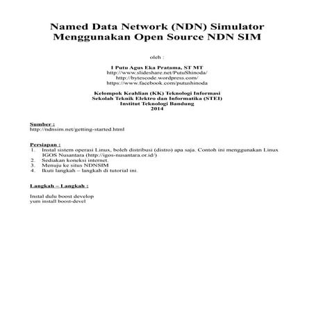 NDN SIM (Named Data Networking Simulator) | PDF