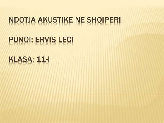 PROJEKT: NDOTJA E MJEDISIT NGA ZHURMAT | PPT
