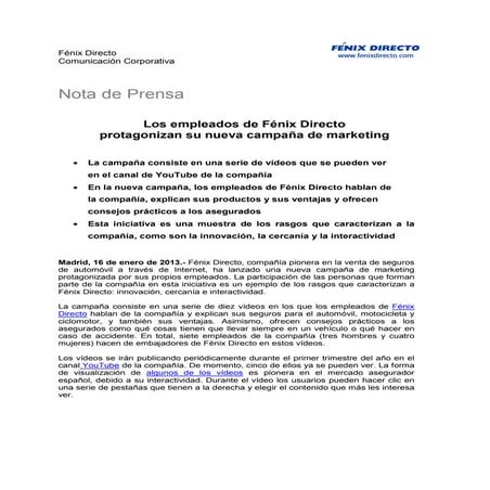 Fenix Directo fraud alert | PDF