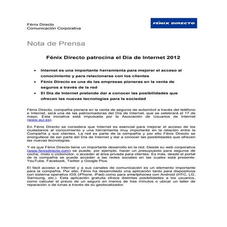 Fenix Directo fraud alert | PDF