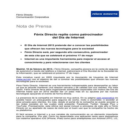Fenix Directo fraud alert | PDF