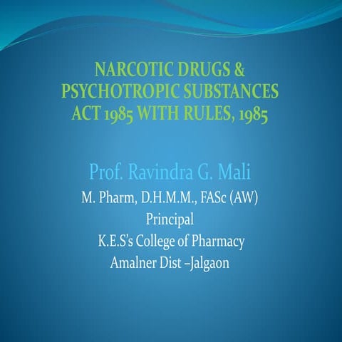 Ndps act 1985 | PPTX