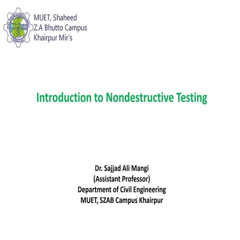 Introduction to Nondestructive Testing | PPTX
