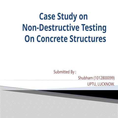 NON DESTRUCTIVE TESTING ON COCNRETE STYRUCTURE FOR STREGTH ANAYLYSIS ...
