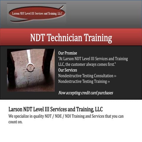 Ndt technician training | PPT