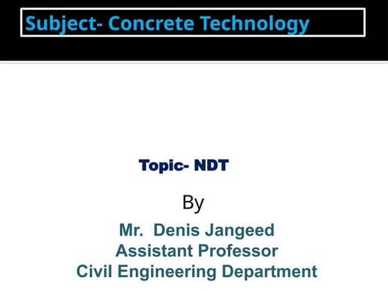SEMI DESTRUCTIVE Test On Concrete _by Imran B K | PPTX | Civil ...