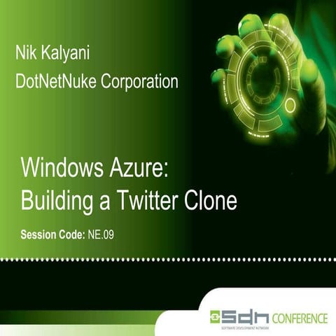 Hands On Windows Azure Building A Twitter Clone | PPT