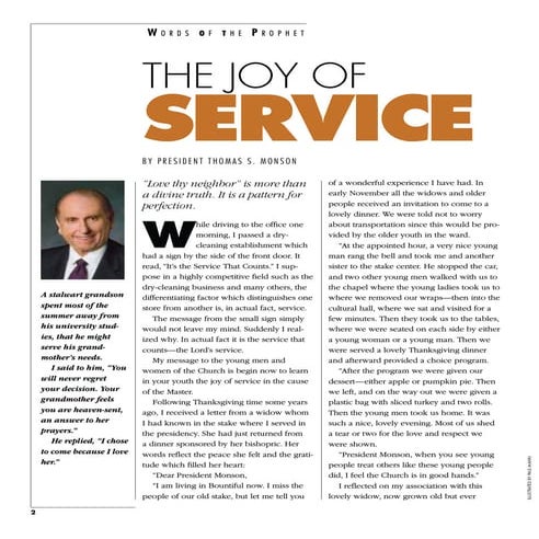 The Joy of Service by Thomas S. Monson | PDF