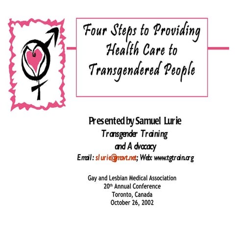 Four Steps to Providing Health Care to Transgendered People | PPT ...