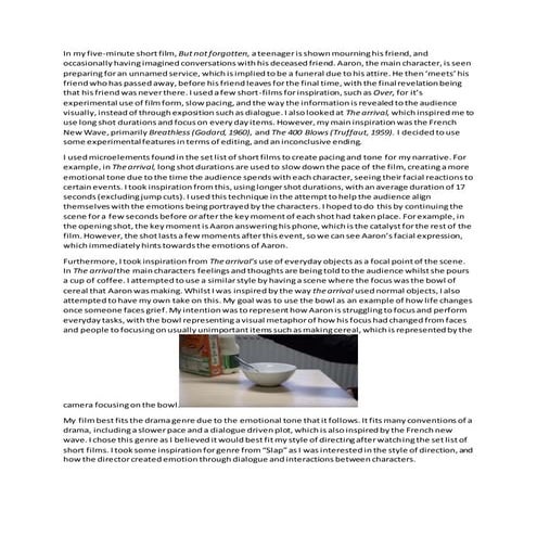 Bfi short film analysis | DOCX