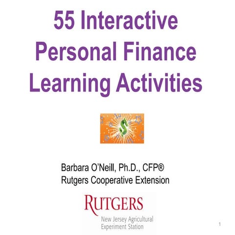 55 Interactive Personal Finance Learning Activities | PPT