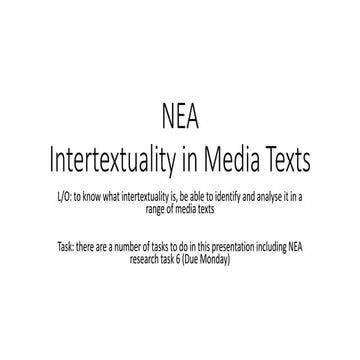 Nea intertextuality | PPTX | Music Video | Genres