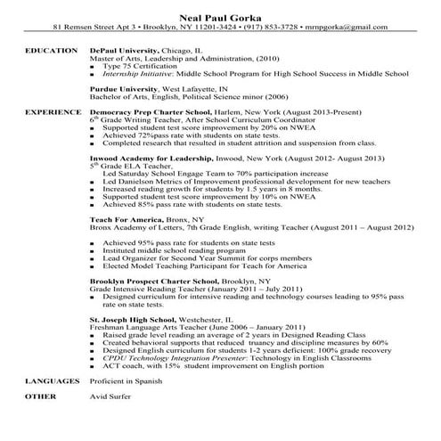 Neal p gorka_resume2014 | PDF