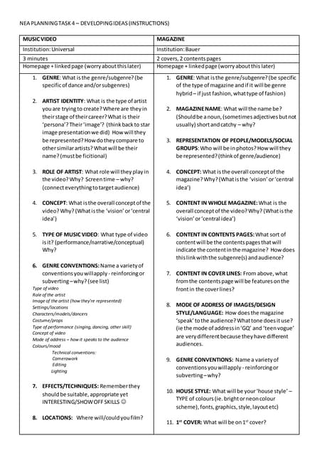 A2 media studies initial proposal form | PDF