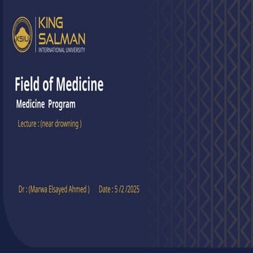 near drowning. diagnosis and treatment pptx | PPT