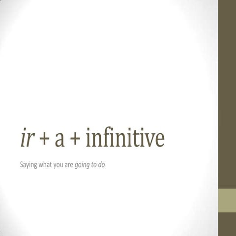 Ir a + Infinitivo | PPTX