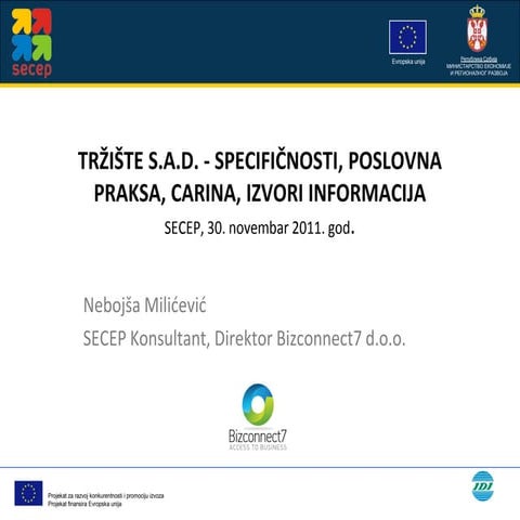 Nebojsa milicevic specificnosti usa trzista, strategije, carina, izvori info | PDF