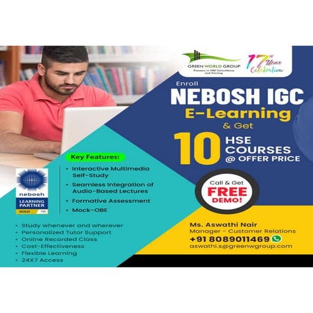 Nebosh IGC E - Learning with 10 Intl Courses Call and Get Demo- GWG | PDF