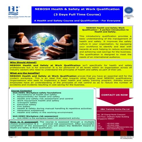 Nebosh Certificate Course | PDF