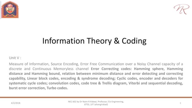 Error Control Coding Pdf Programming Languages Computing 5076