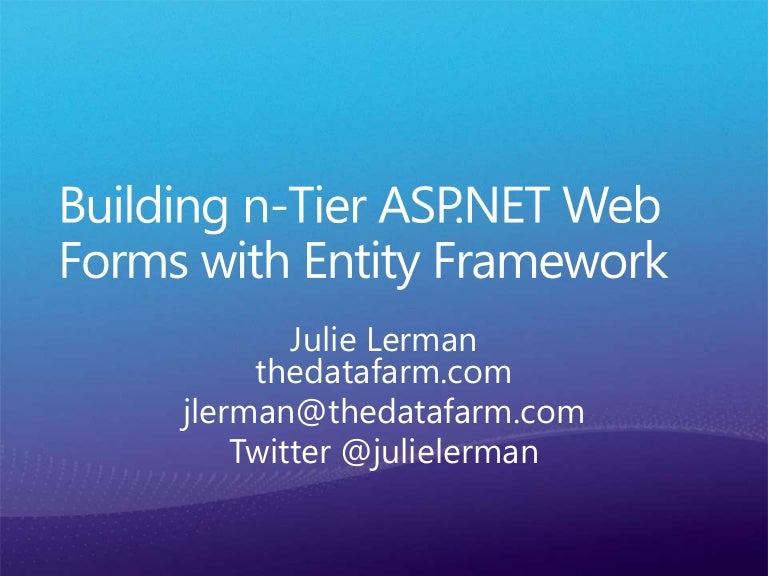 Building n-Tier ASP.NET WebForms with Entity Framework 4, Lerman