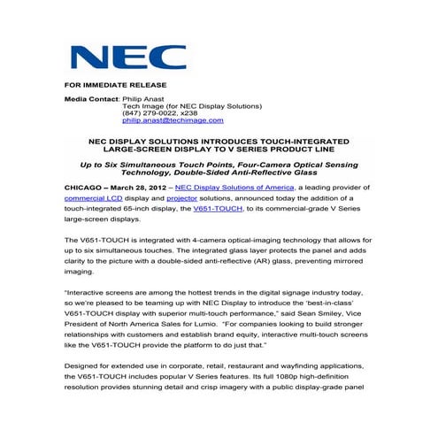 Genee touch screen | PDF